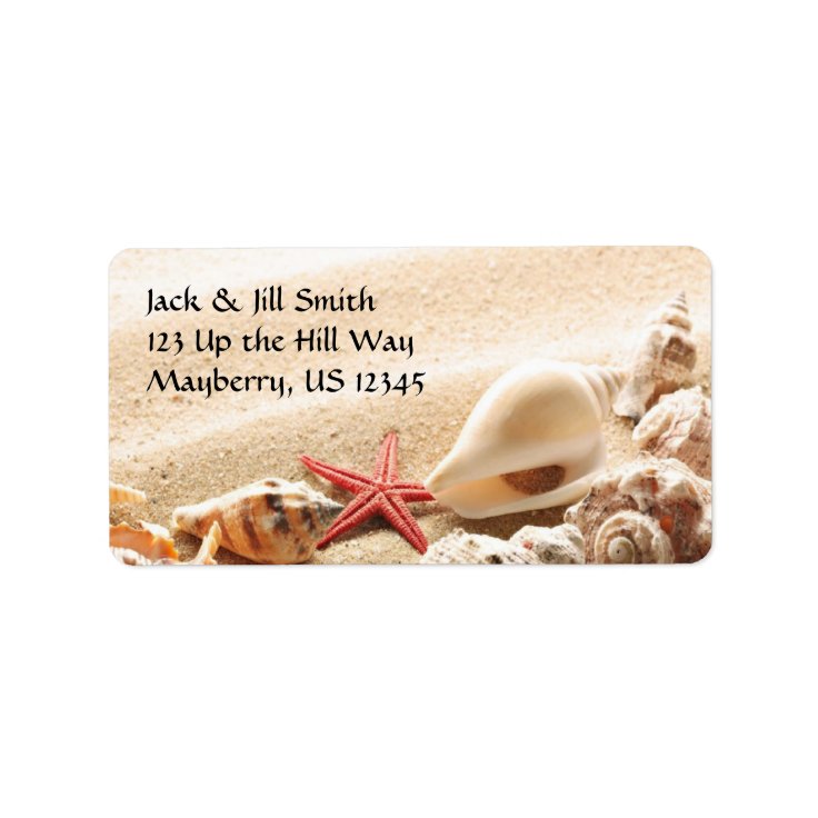 Shells and Starfish Address Label | Zazzle