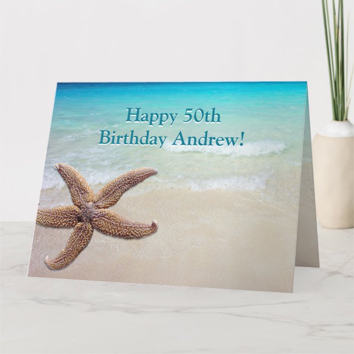 Shells on the Beach Personalized Birthday From All Card | Zazzle