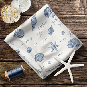 Stylish Beach Sand Sea Shells Pattern Fabric | Zazzle