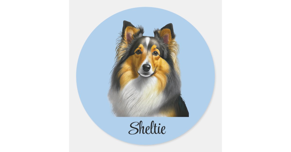 Sheltie Dog Template Classic Round Sticker | Zazzle