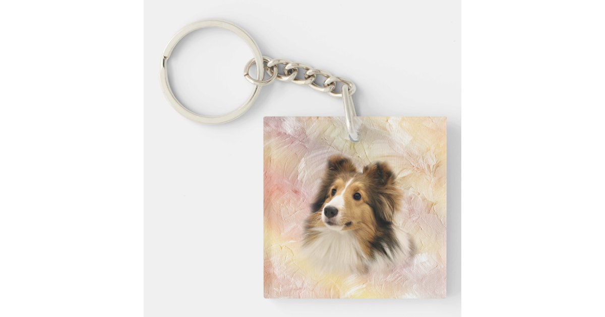 Sheltie face keychain | Zazzle