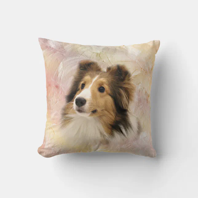 Sheltie face throw pillow | Zazzle
