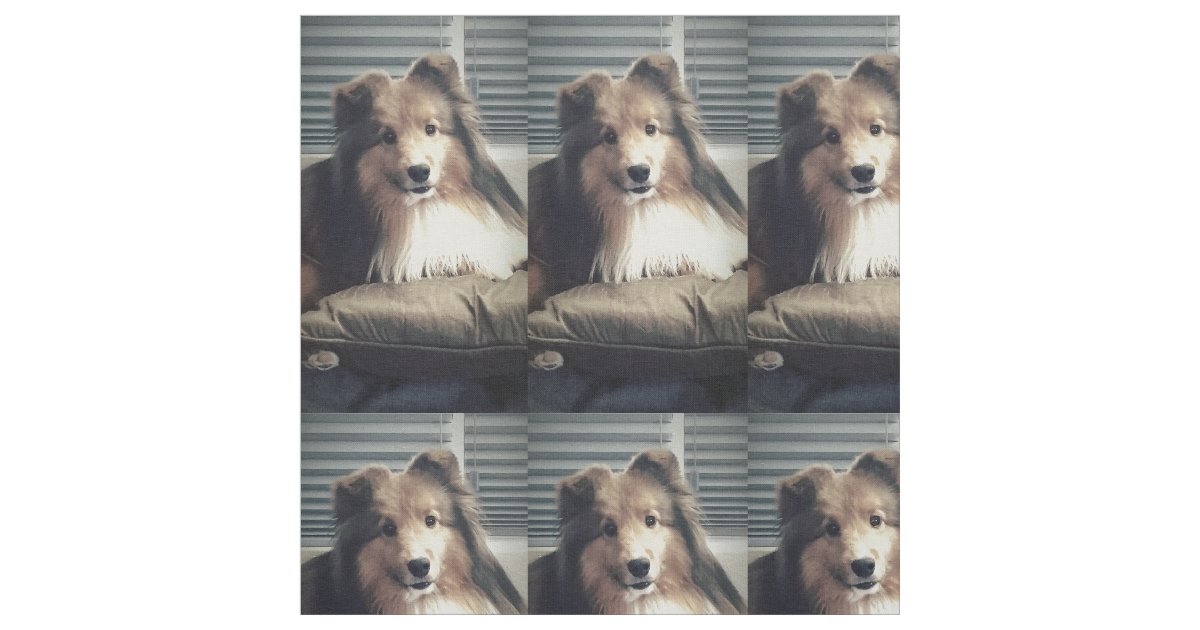 Sheltie On Fat Quarter Fabric | Zazzle