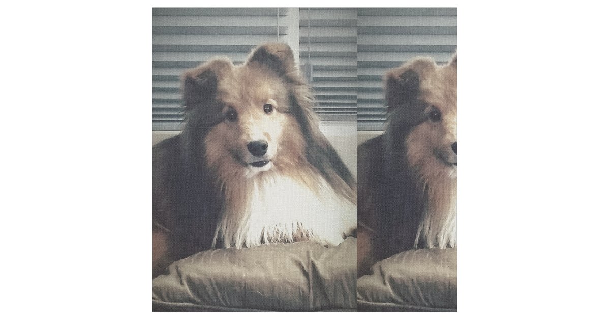 Sheltie On Fat Quarter Fabric | Zazzle