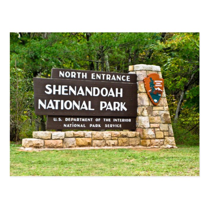 Shenandoah National Park North Entrance Sign Postcard | Zazzle.com