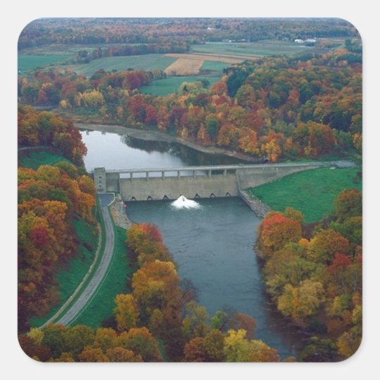 Shenango River Lake Dam Square Sticker | Zazzle.com