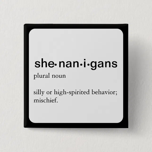 Shenanigans, a definition Button | Zazzle