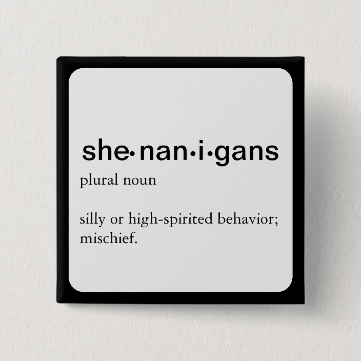 Shenanigans, a definition Button | Zazzle.com