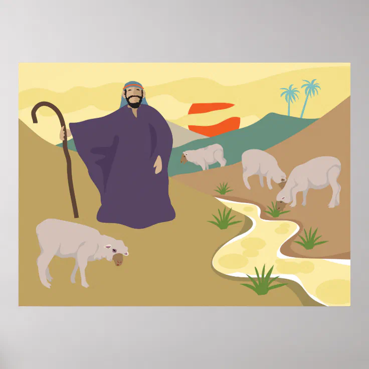 Shepherd And His Flock Poster | Zazzle