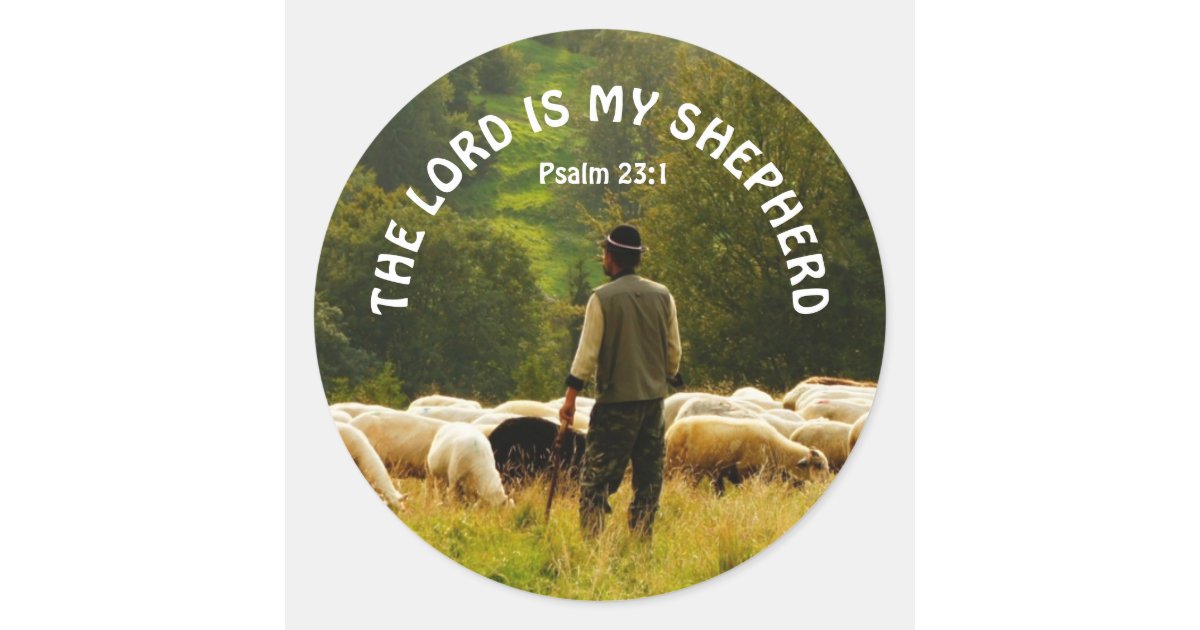 Shepherd Watching Over Sheep Flock Classic Round S Classic Round ...