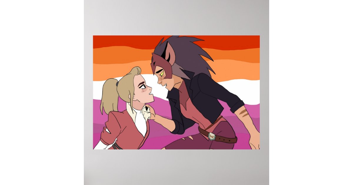 SheRa Adora and Catra Digital Trace Drawing Poster | Zazzle