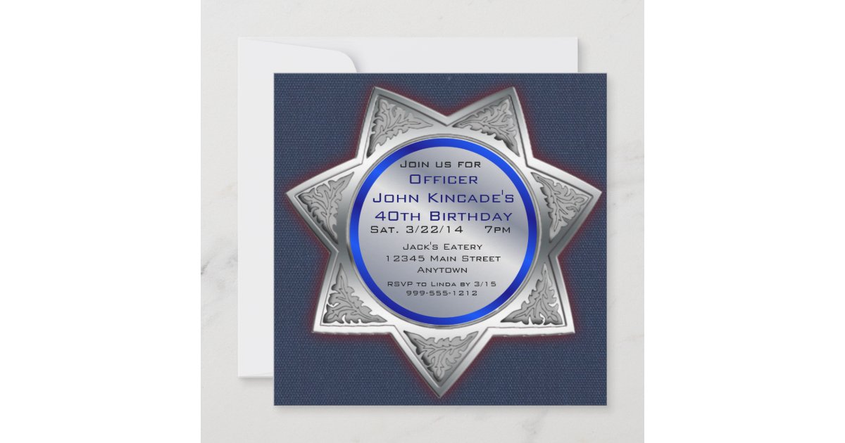 Sheriff Badge Birthday Party Invitations | Zazzle