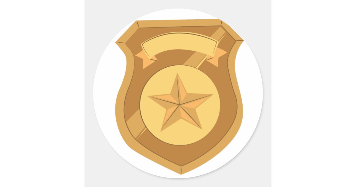 Sheriff Badge Classic Round Sticker | Zazzle