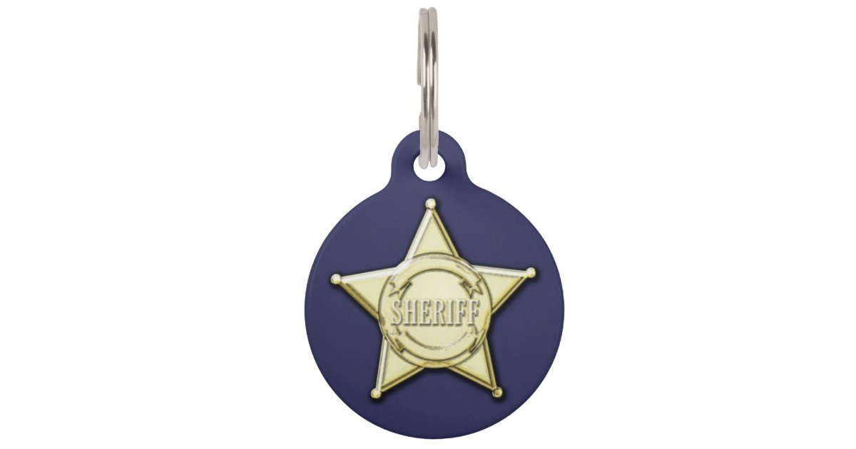 Sheriff Badge Pet ID Tag | Zazzle