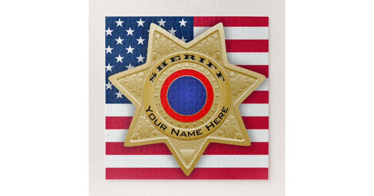 Sheriff Badge Puzzle Customizable Add Your Name | Zazzle