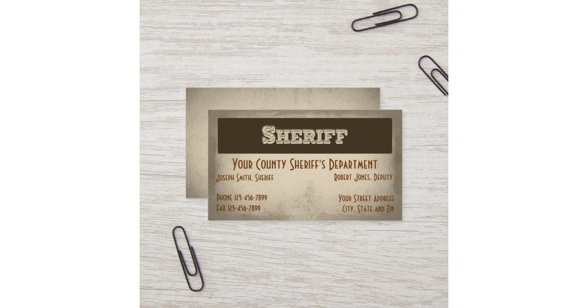 Sheriff Business Card | Zazzle