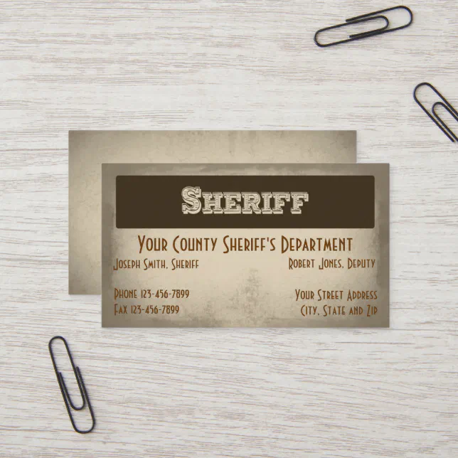 Sheriff Business Card | Zazzle
