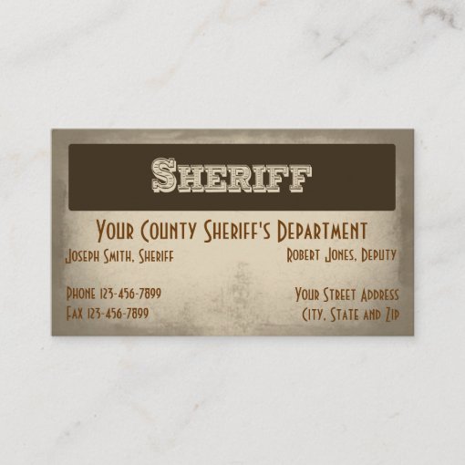 Sheriff Business Card | Zazzle