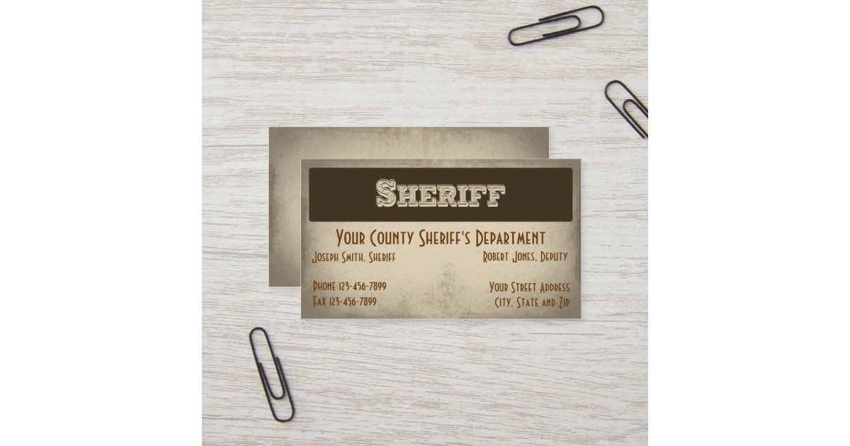 Sheriff Business Card | Zazzle