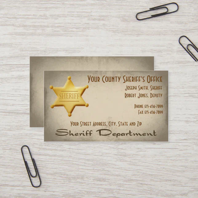 Sheriff Business Card | Zazzle