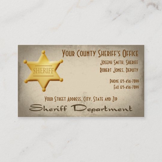 Sheriff Business Card | Zazzle.com