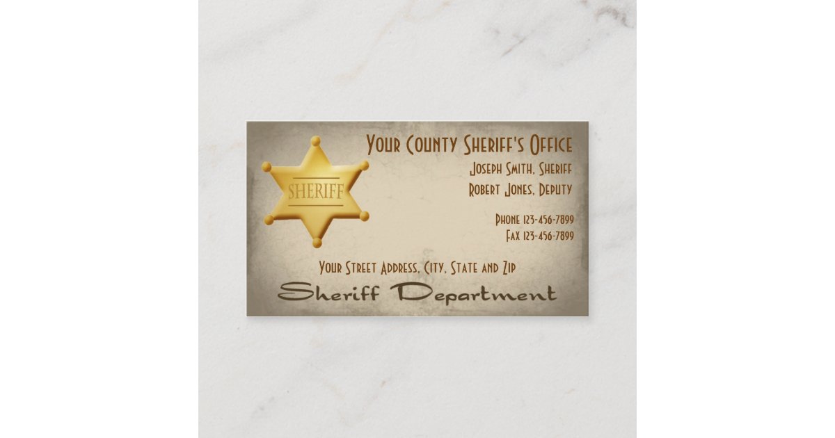 Sheriff Business Card | Zazzle