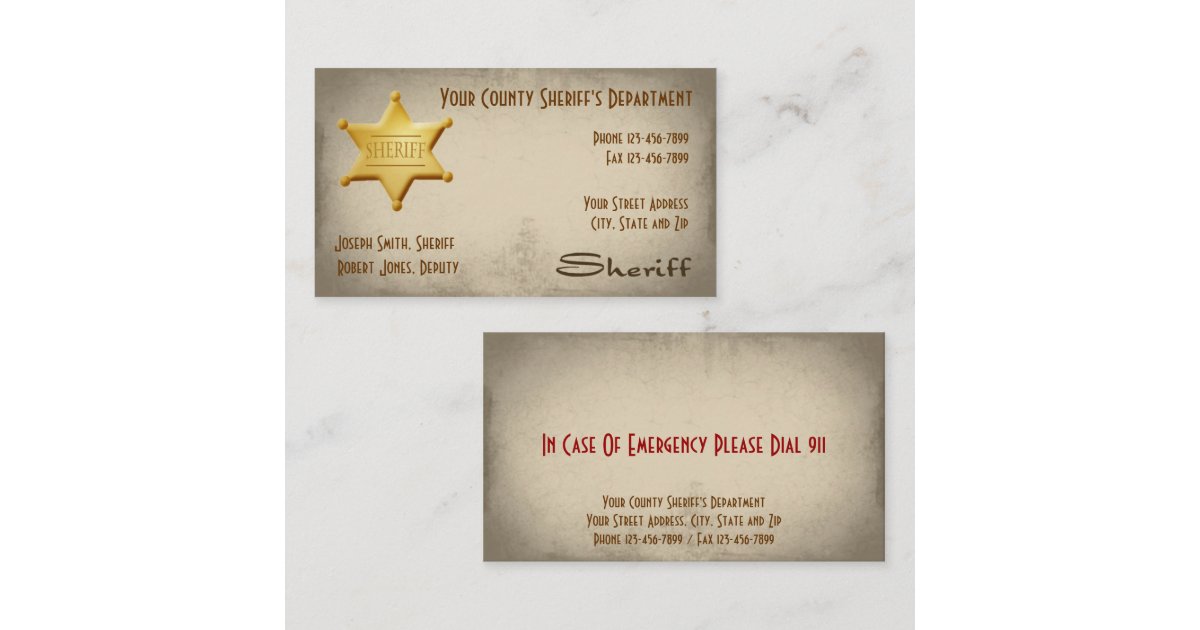 Sheriff Business Card | Zazzle