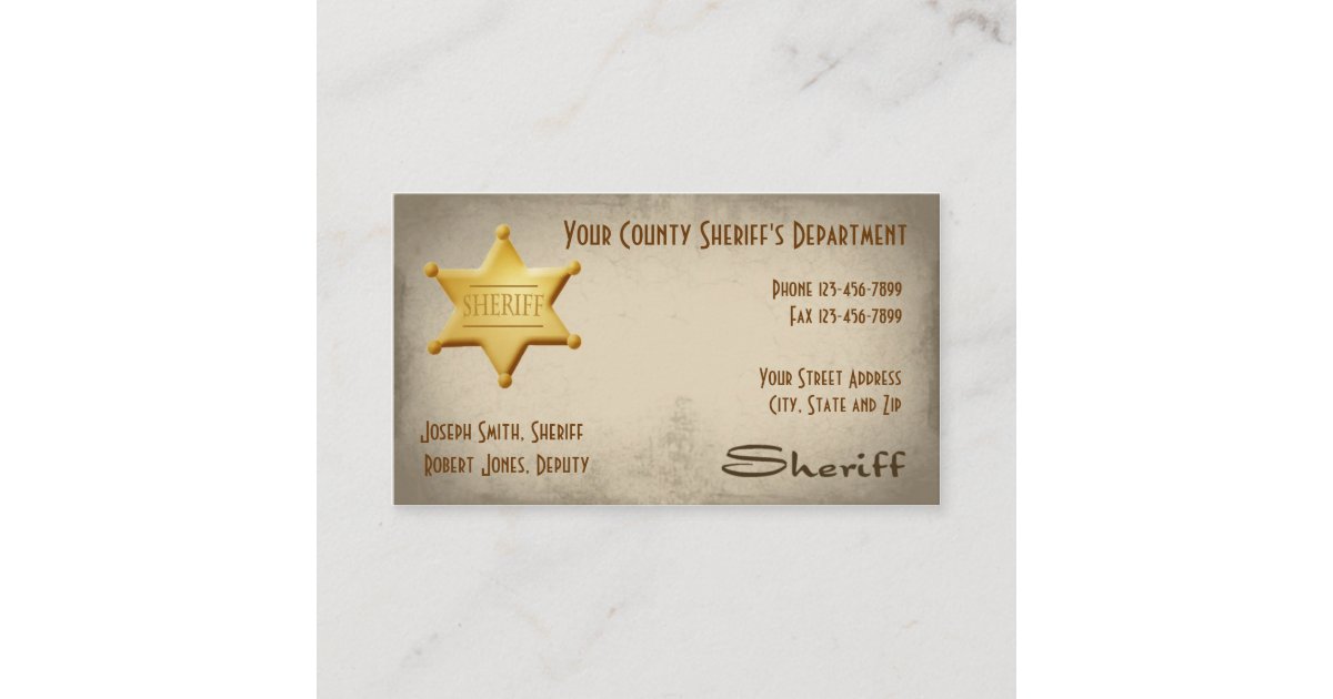 Sheriff Business Card | Zazzle