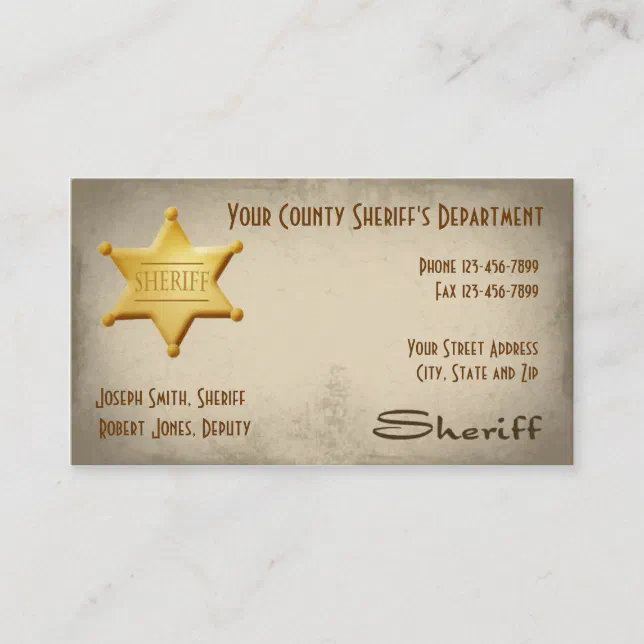 Sheriff Business Card | Zazzle