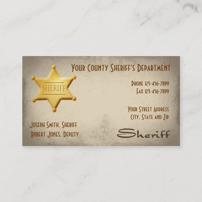 Sheriff Business Card | Zazzle.com
