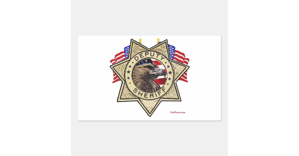 Sheriff Deputy Badge Rectangular Sticker | Zazzle