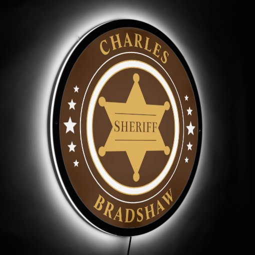 Sheriff Emblem Illuminated LED Sign | Zazzle
