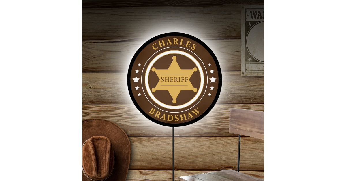 Sheriff Emblem Illuminated LED Sign | Zazzle
