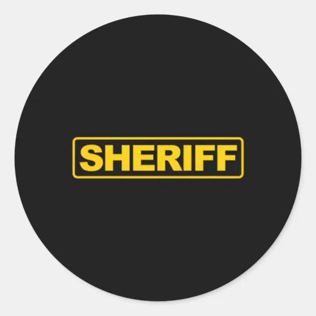 Sheriff Front Back Print Sheriff Police Classic Round Sticker | Zazzle