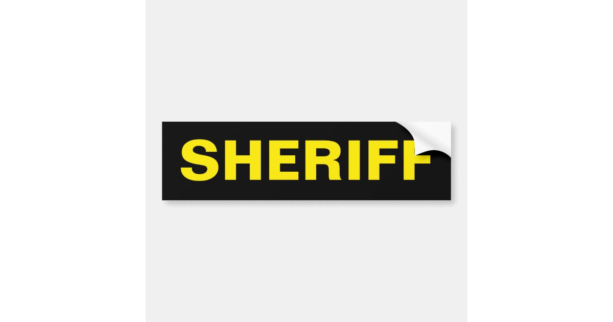 SHERIFF - Golden Yellow Logo Bumper Sticker | Zazzle