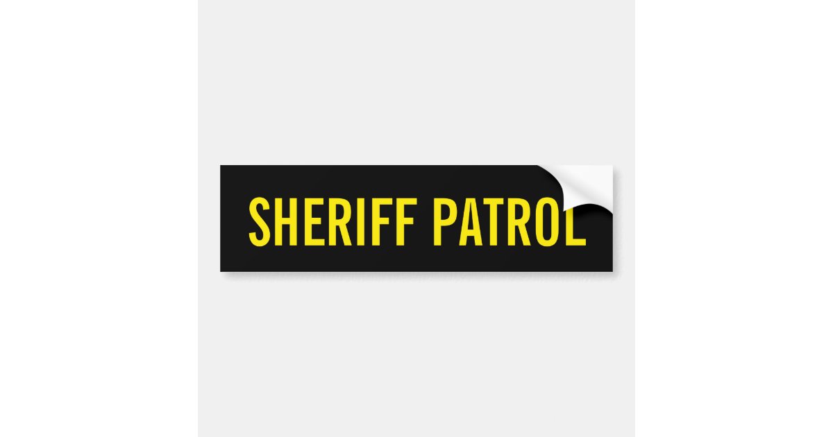 SHERIFF PATROL - Golden Yellow Logo Emblem Bumper Sticker | Zazzle