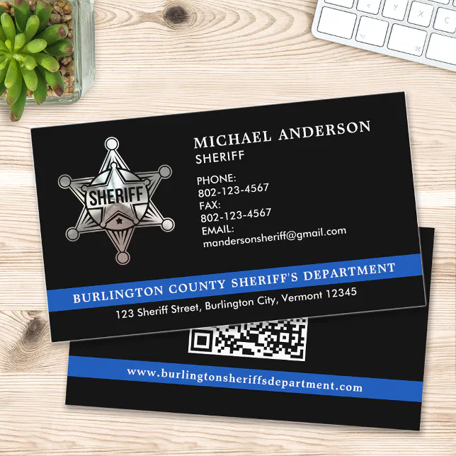 Sheriff Police Department Law Enforcement Logo Business Card | Zazzle