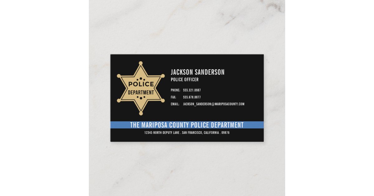 Sheriff Police Department Law Enforcement Logo Business Card | Zazzle