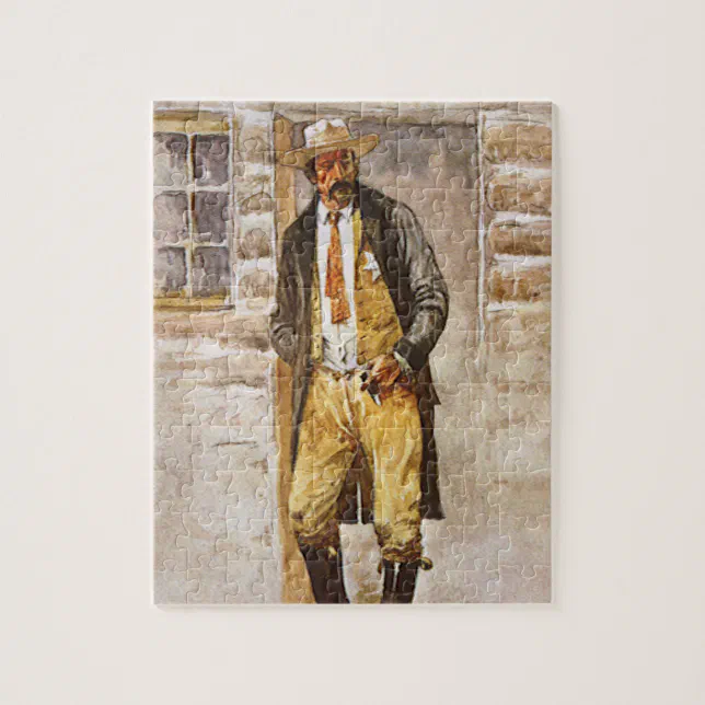 Sheriff Portrait by Seltzer, Vintage West Cowboy Jigsaw Puzzle | Zazzle