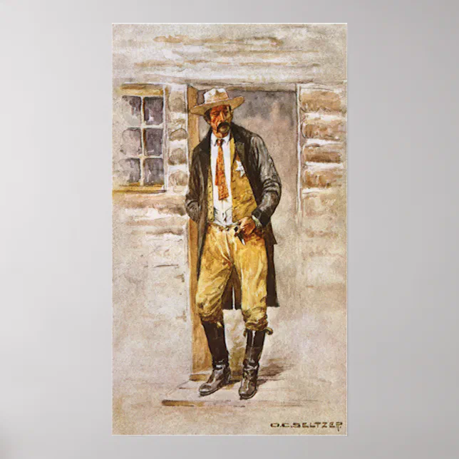 Sheriff Portrait by Seltzer, Vintage West Cowboy Poster | Zazzle