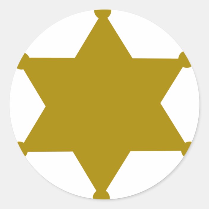 Sheriff star classic round sticker | Zazzle.com