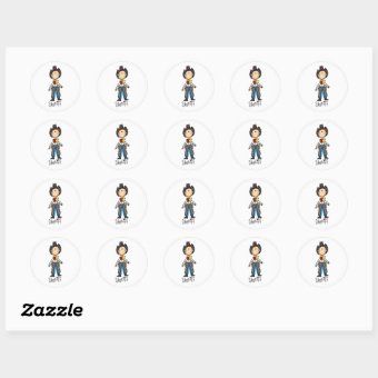 Sheriff Stick Figure Sticker | Zazzle