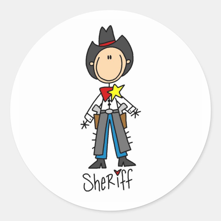 Sheriff Stick Figure Sticker | Zazzle