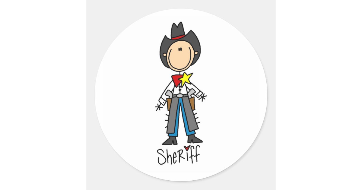 Sheriff Stick Figure Sticker | Zazzle
