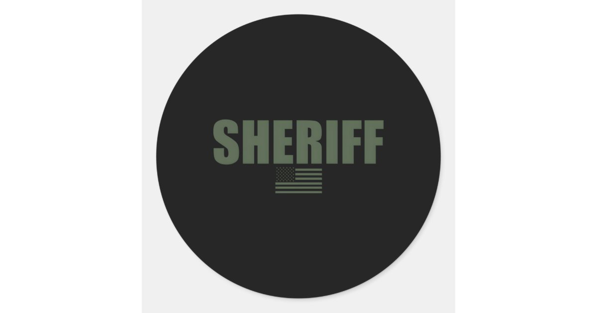 Sheriff Uniform Od Green Classic Round Sticker | Zazzle
