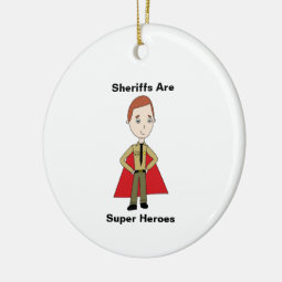Sheriffs Super Hero Cartoon Personalize Ceramic Ornament | Zazzle