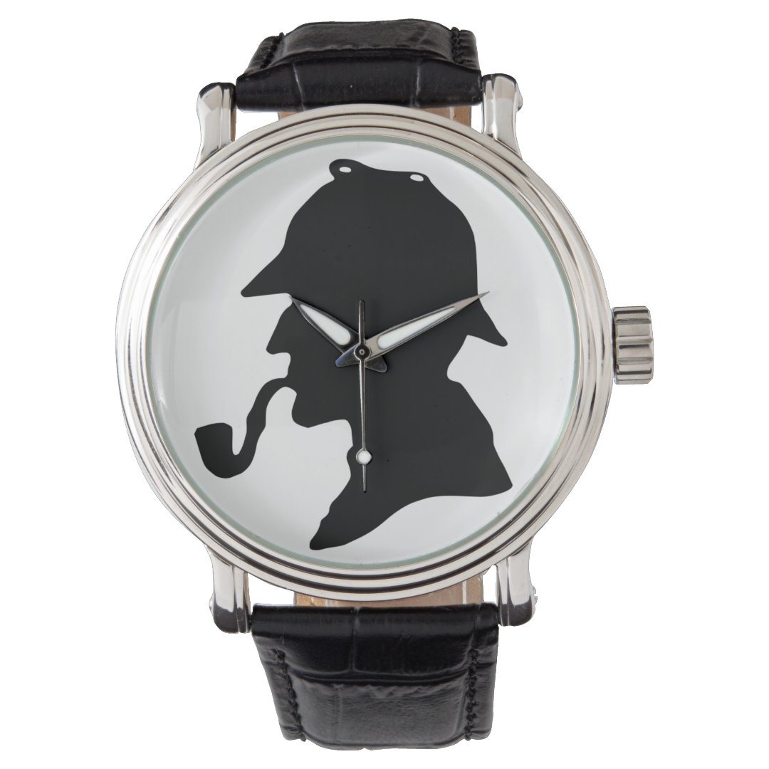 Sherlock Holmes Silhouette Wrist Watch | Zazzle