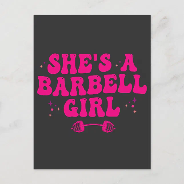She's a barbel Girl Fitness Gym Sport Gift Postcard | Zazzle