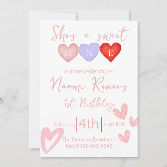 She's a Sweet One 1st Birthday Invitation | Zazzle