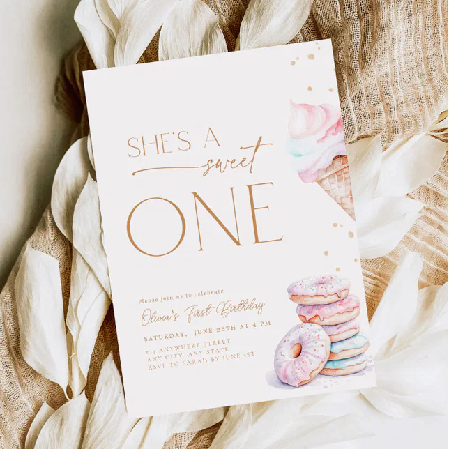 She's a Sweet One First Birthday Invitation Boho | Zazzle